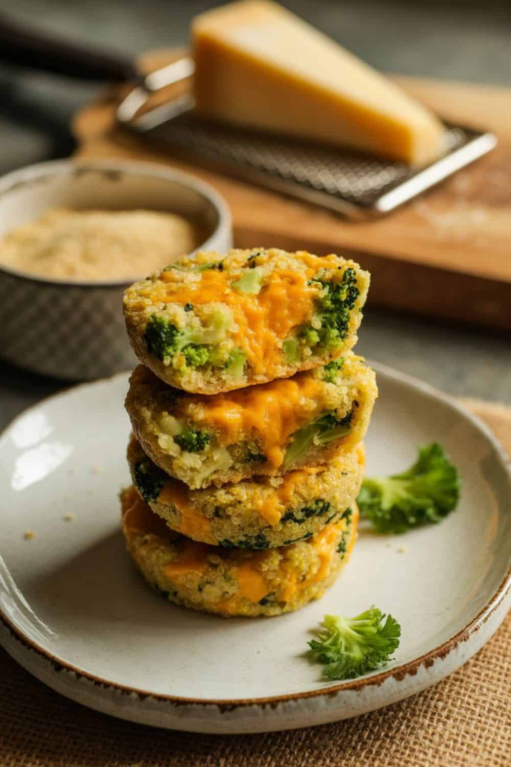 Broccoli Cheddar Quinoa Bites - Lazy Apron