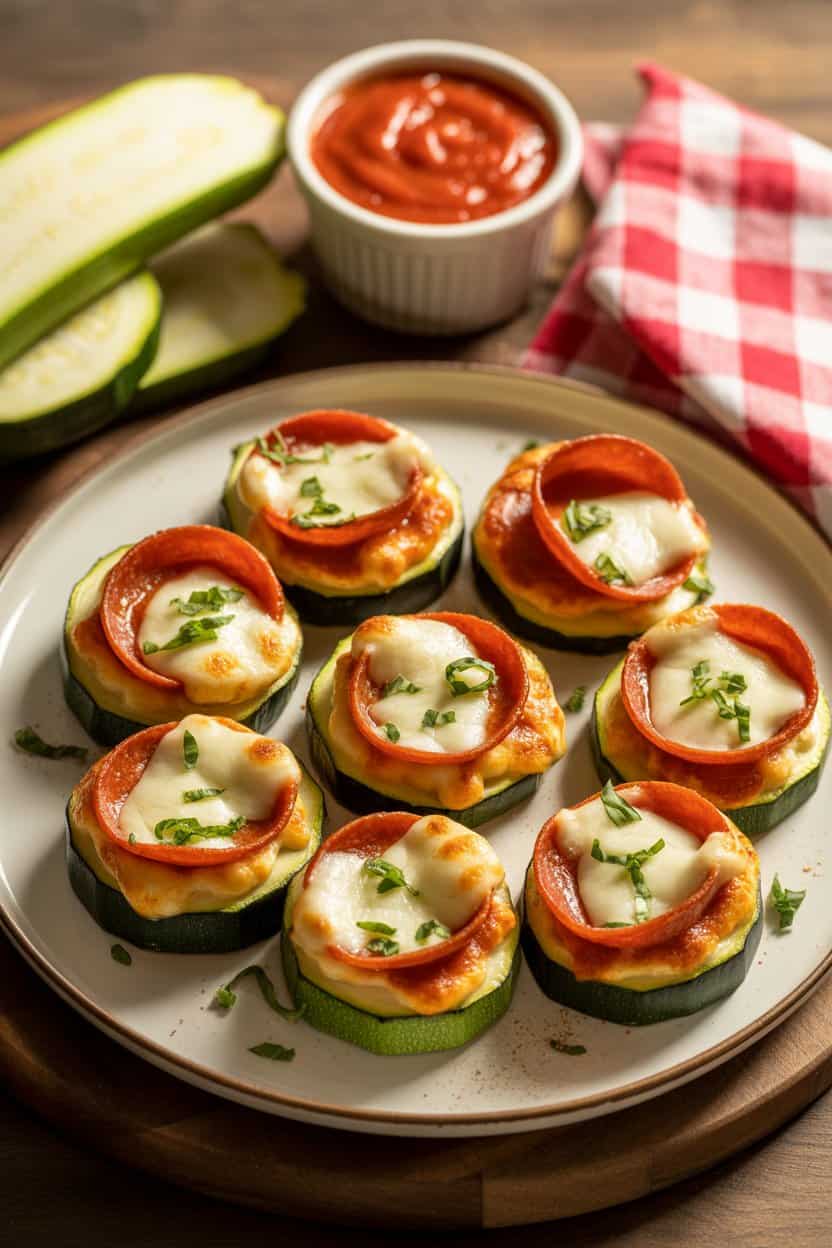Zucchini Pizza Bites - Lazy Apron